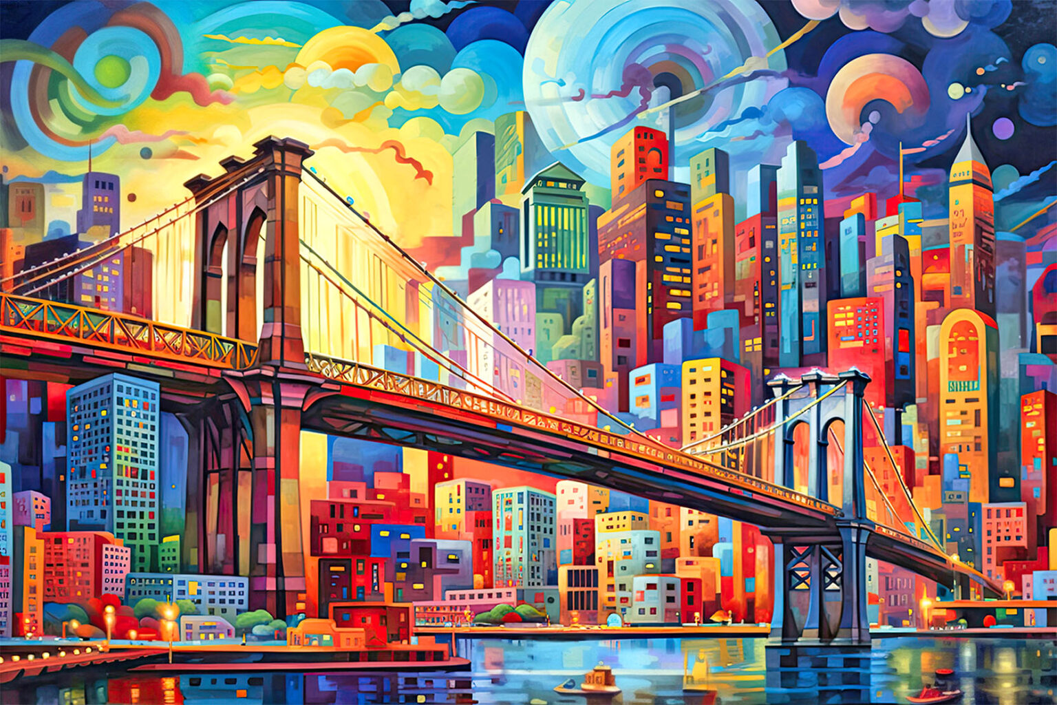 Brooklyn Bridge Painting Jigsaw Puzzle