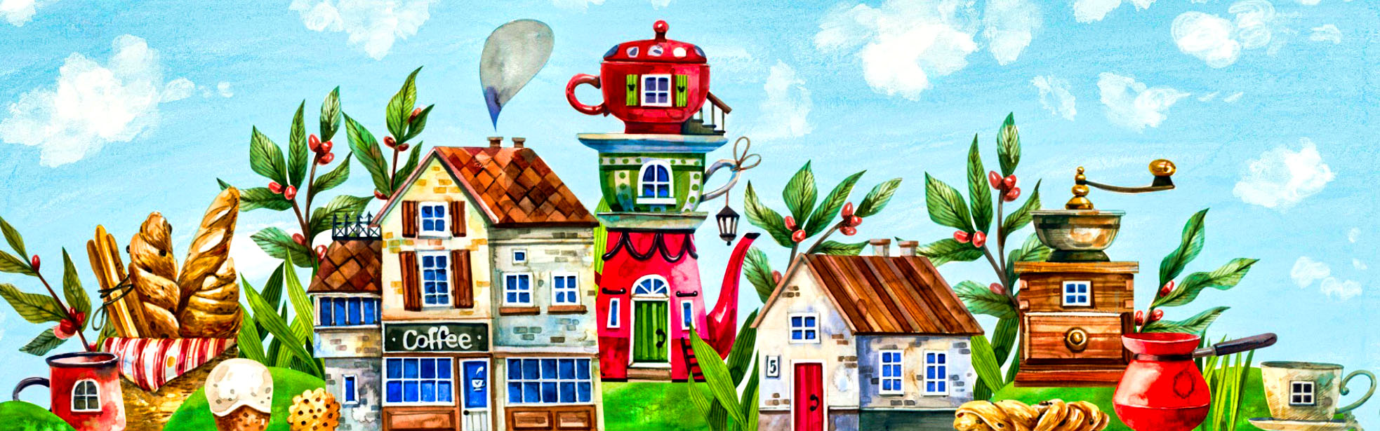 Coffee and Tea Town Jigsaw Puzzle