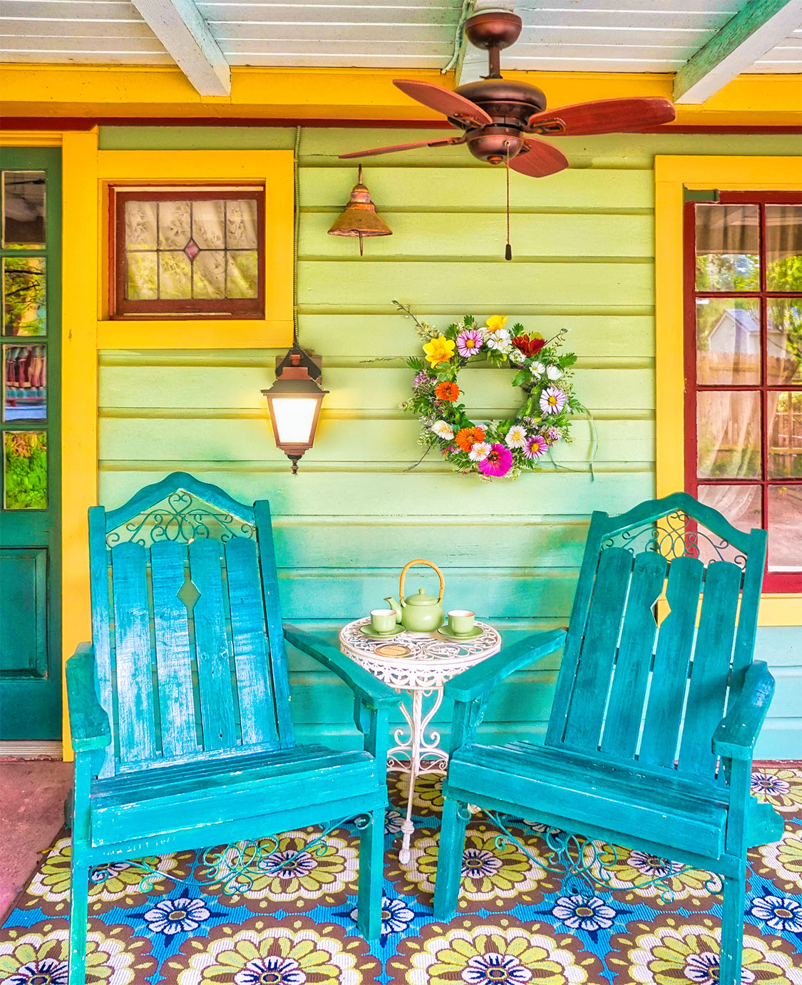 Colorful Front Porch Jigsaw Puzzle