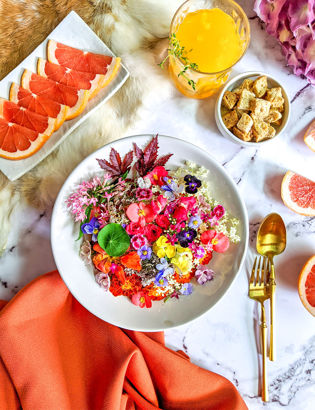 Edible Flower Bowl Jigsaw Puzzle