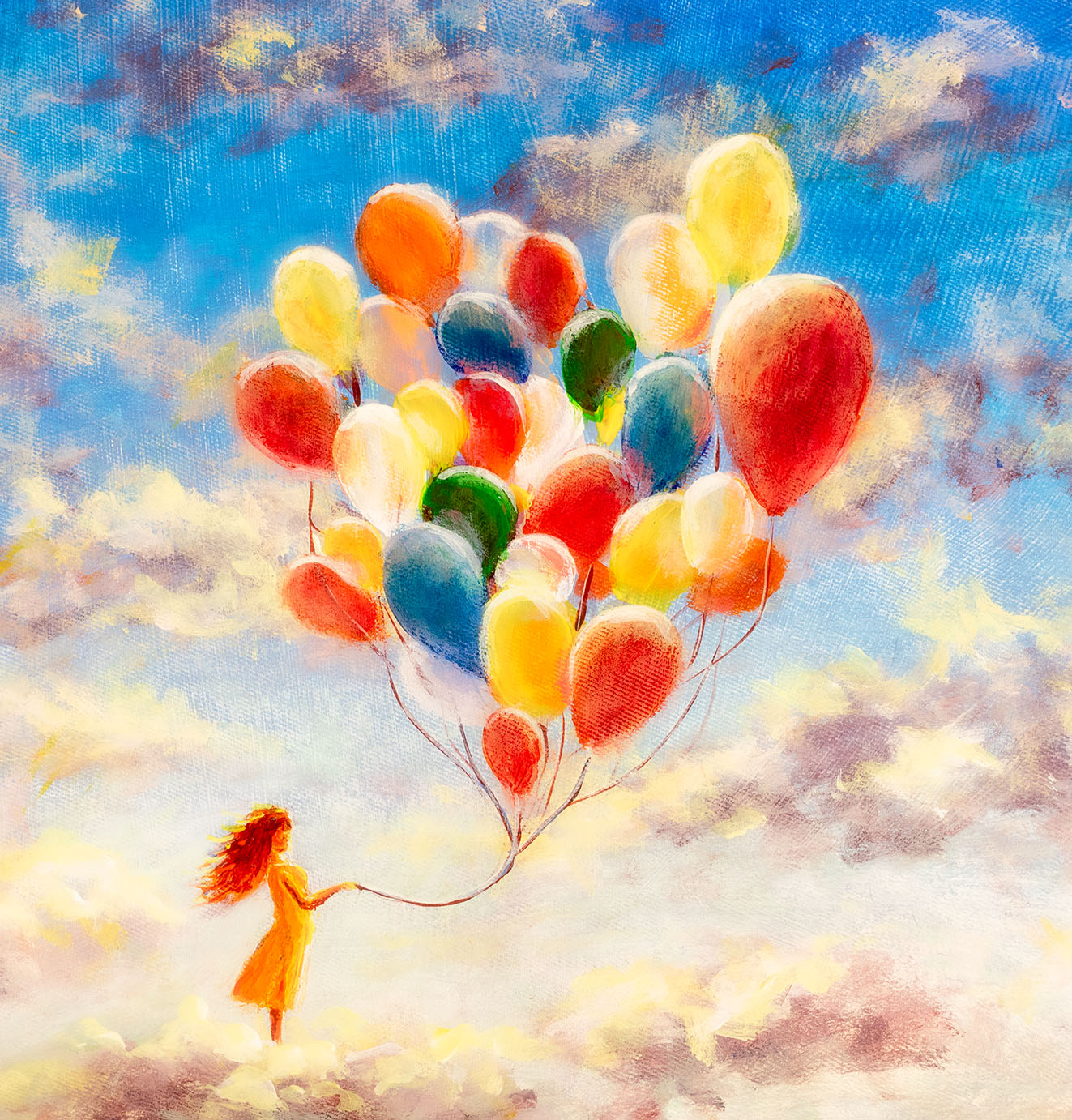 Woman Floating In Air