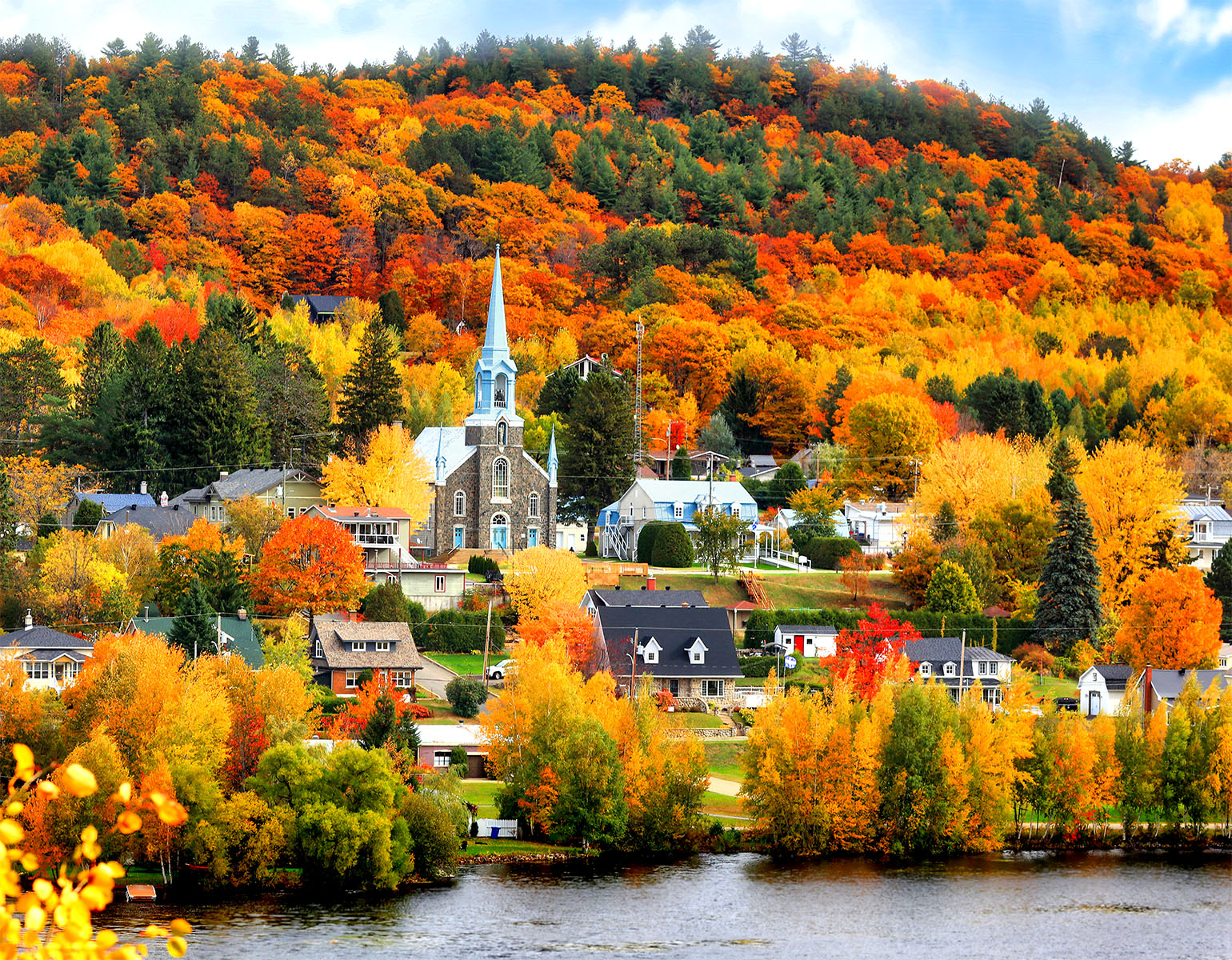 Riverside Quebec Town Jigsaw Puzzle