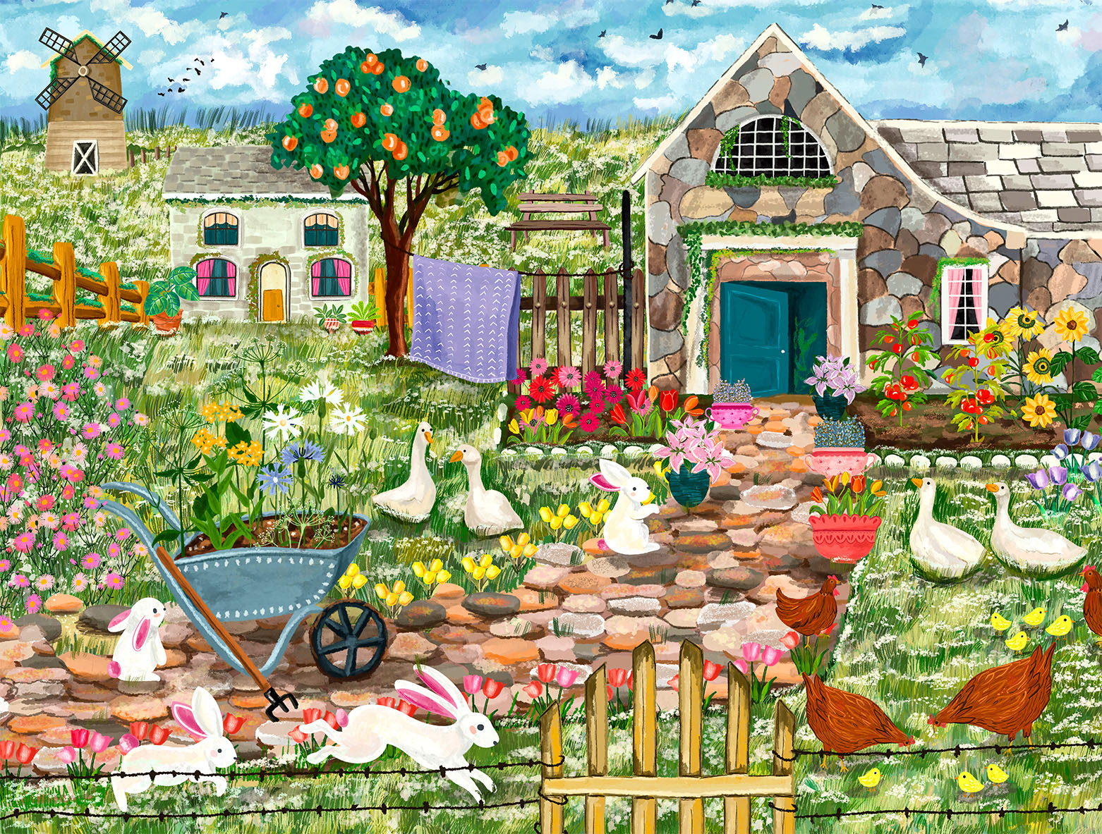 Spring Garden Friends Jigsaw Puzzle