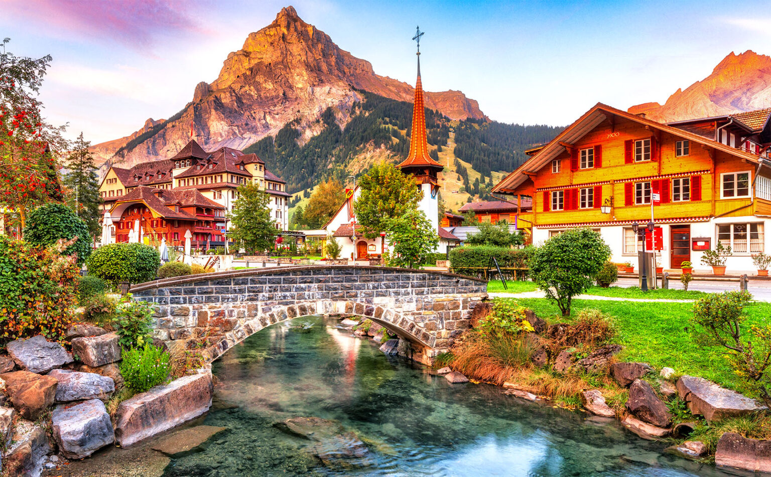 Swiss Mountain Hamlet Jigsaw Puzzle