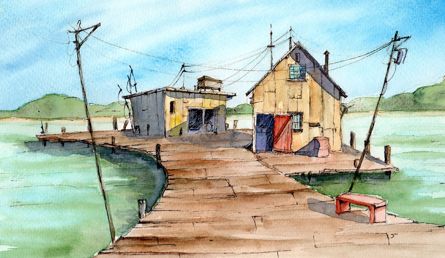 Two Fishing Shacks Jigsaw Puzzle