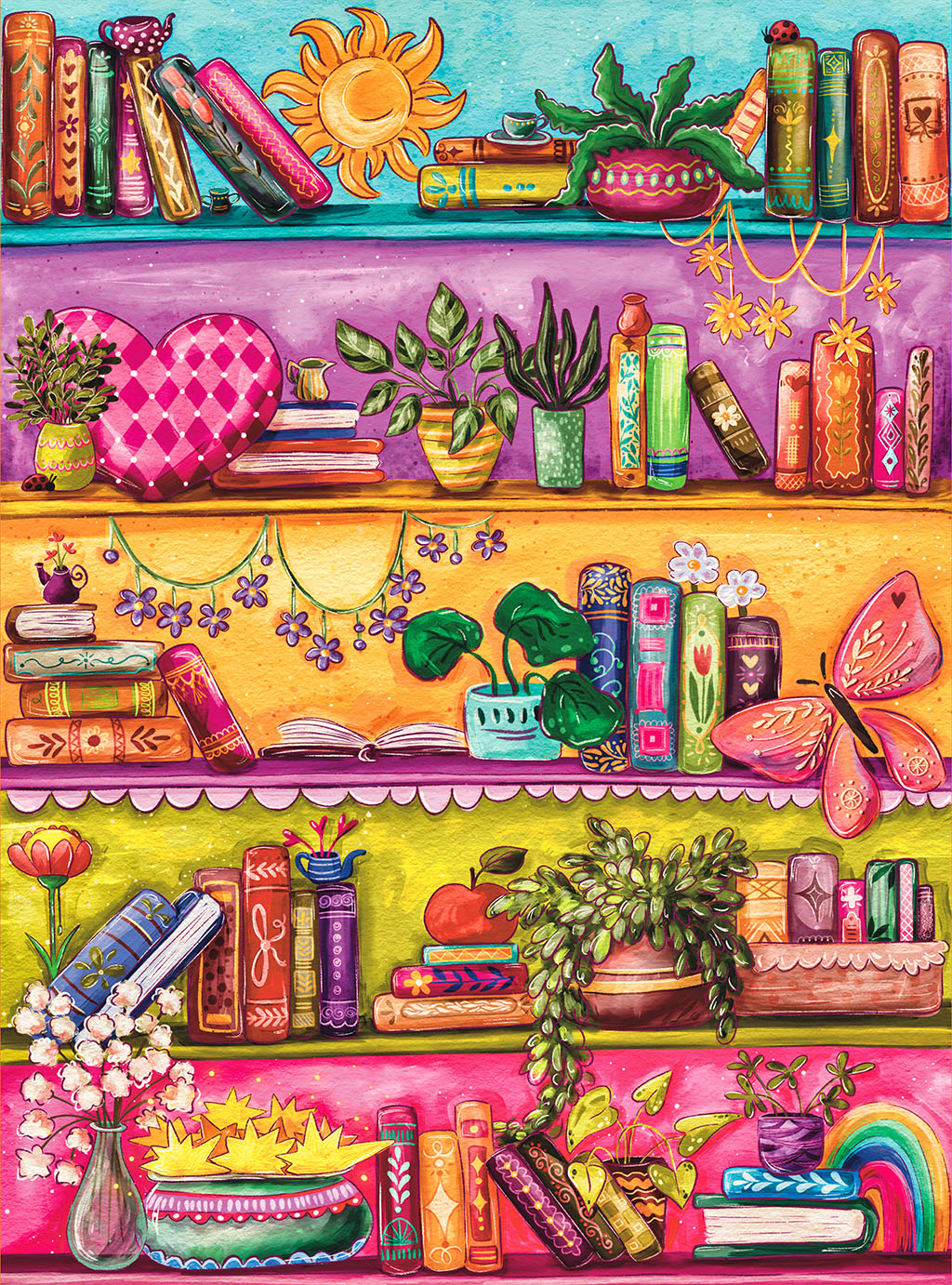 Vibrant Bookshelf Jigsaw Puzzle